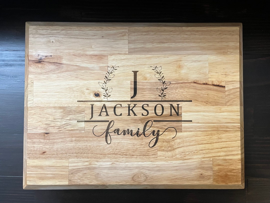 Engraved Butcher Block With Handles - Etsy