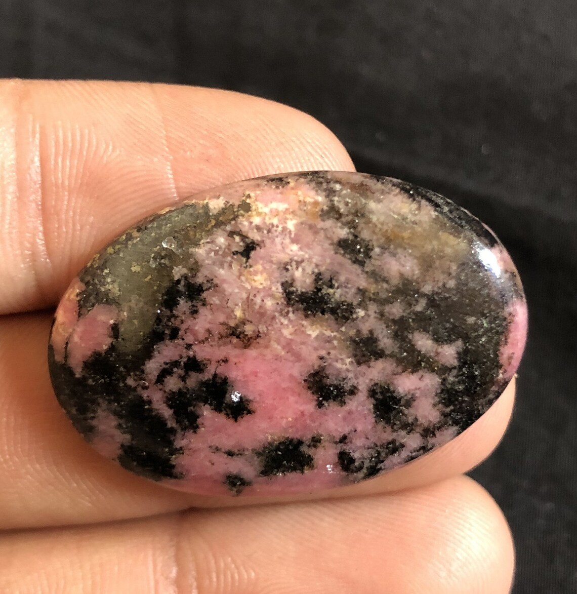 Natural Rhodonite Gemstone 35x24x6mm Rhodonite Cabochon AAA | Etsy