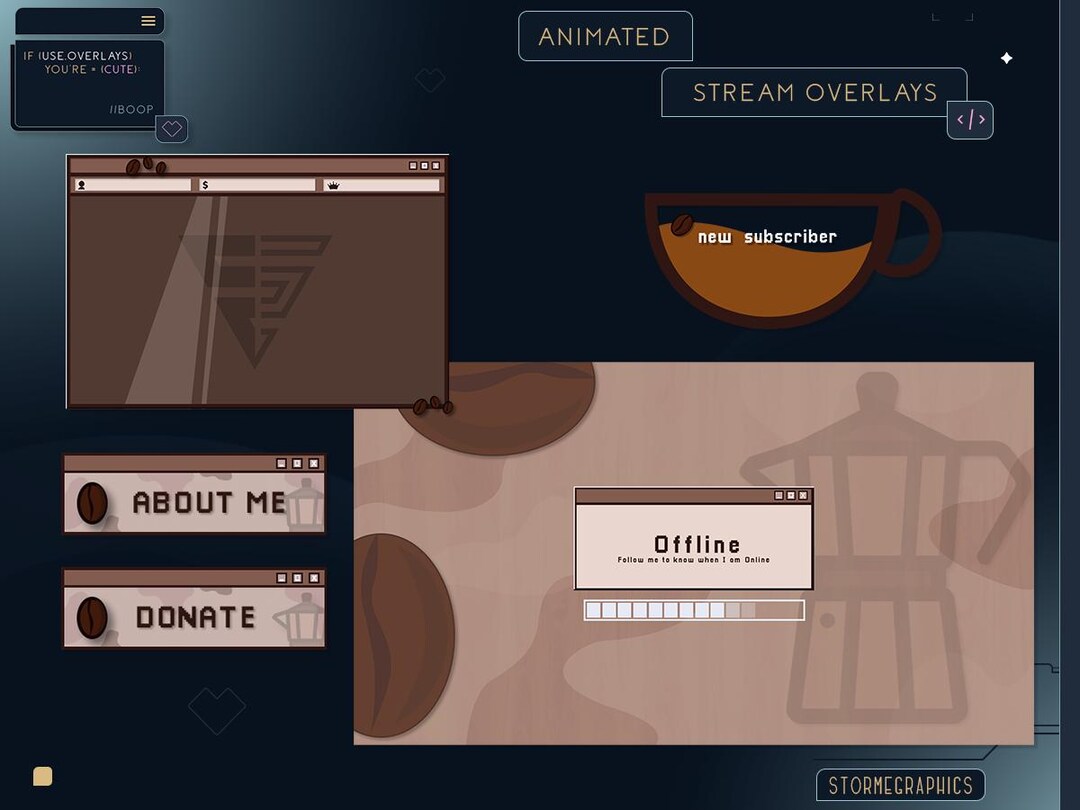 Animated Cosy Coffee Stream Package: Latte, Mocha Overlays - Etsy