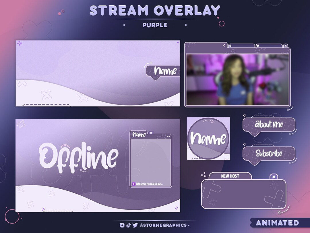 Animated Twitch Purple Overlay | Windows 98 Stream Package | Computer ...