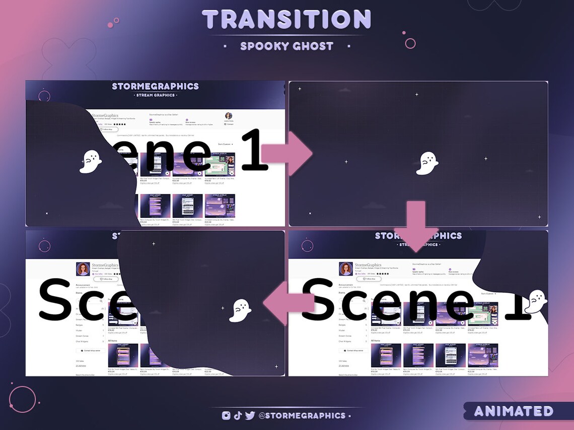 Animated Spooky Ghost Twitch Overlay: Halloween Stream Package - Etsy
