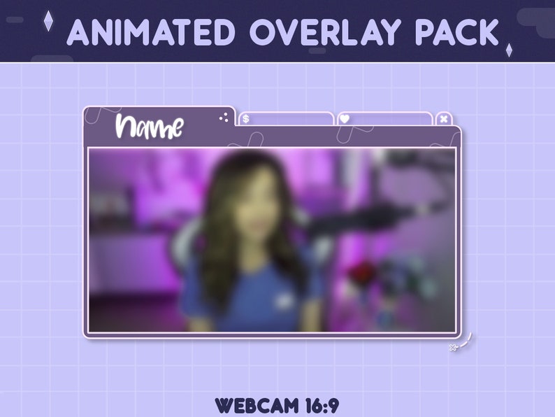 Animated Twitch Purple Overlay Windows 98 Stream Package - Etsy