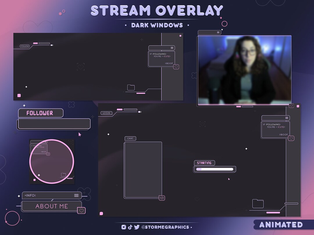 Animated Dark Purple Overlay | Computer 8bit Stream Package | Windows ...