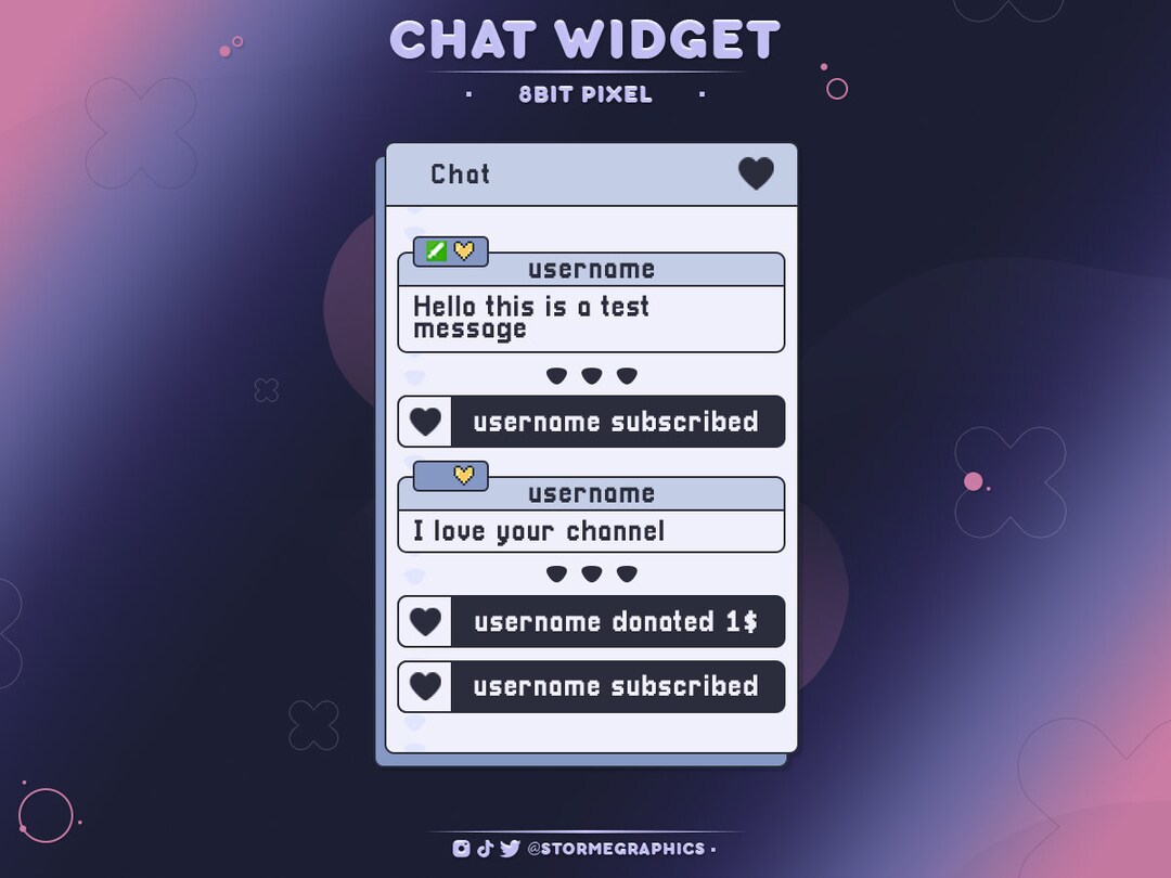 8bit Pixel Twitch Chat Widget: Retro Stream Alerts (streamelements) - Etsy