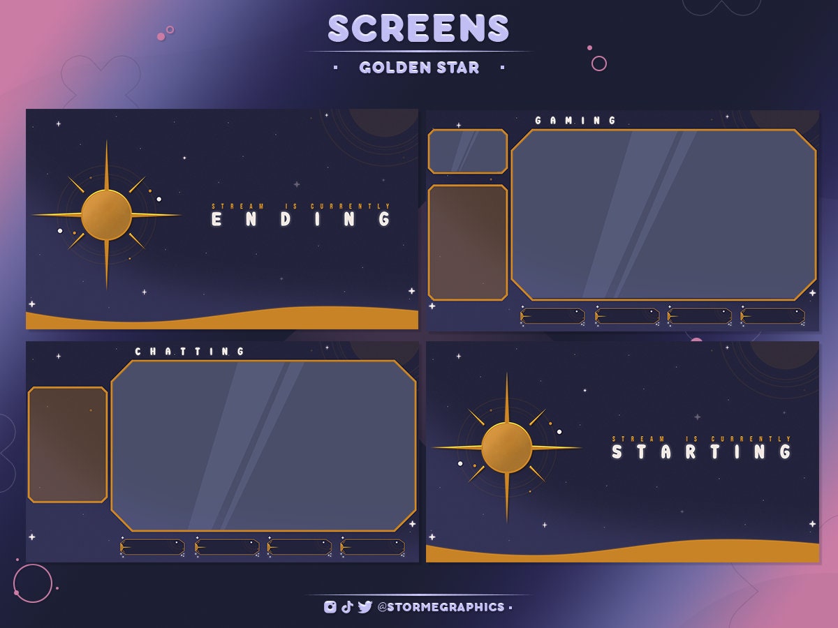 Animated Twitch Star Overlay Galaxy Stream Package Celestial Space ...