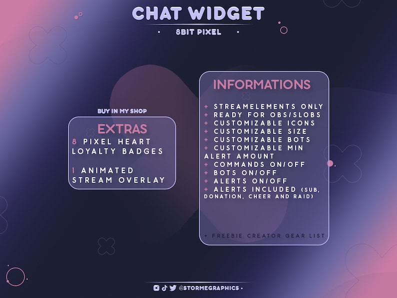 8bit Pixel Twitch Chat Widget: Retro Stream Alerts (streamelements) - Etsy