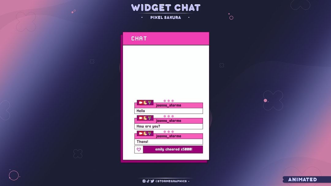 Pixel Sakura Twitch Widget Chat | Cherry Blossom Streamelements Chat ...