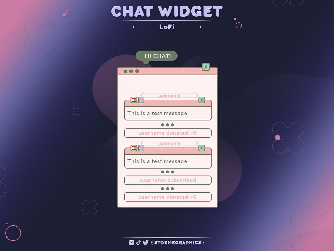 Retro Lofi Twitch Widget Chat Cozy Streamelements Chat Cottagecore ...