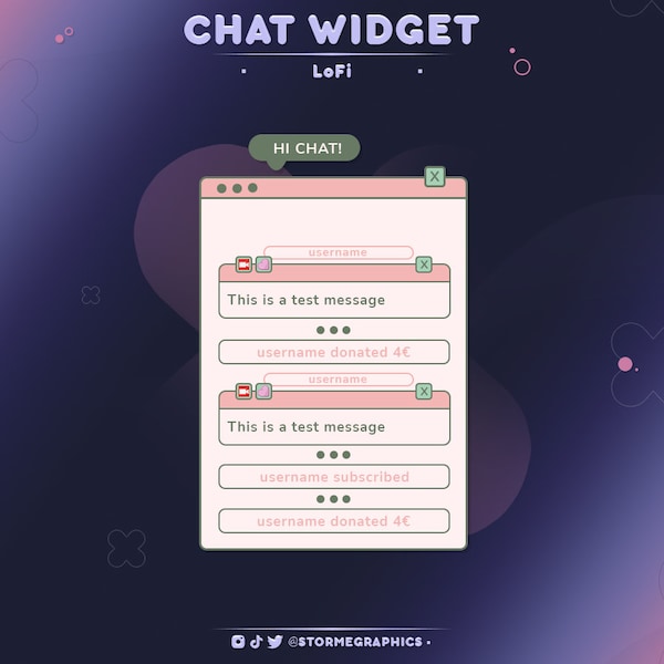 Retro 8bit Twitch Widget Chat Computer Disk Streamelements Chat Windows Twitch Chatbox With ...