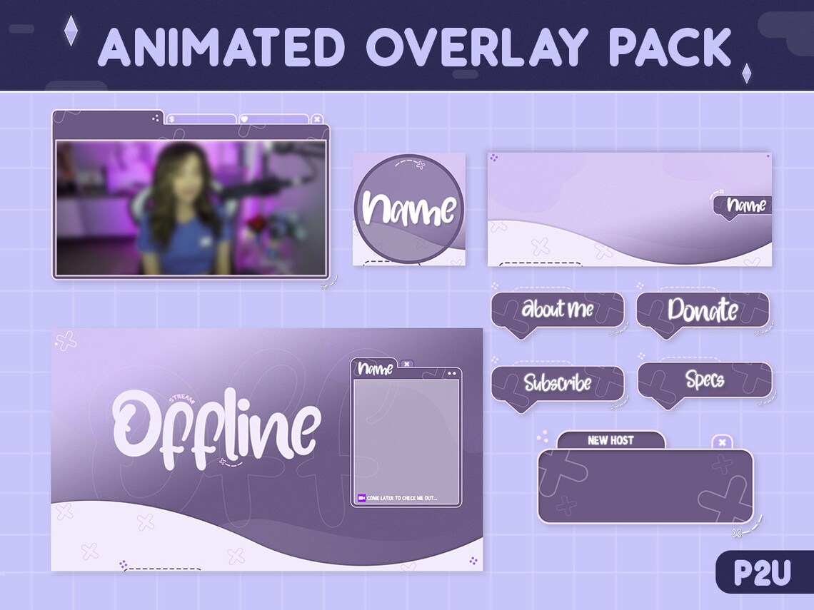 Animated Twitch Purple Overlay Windows 98 Stream Package - Etsy