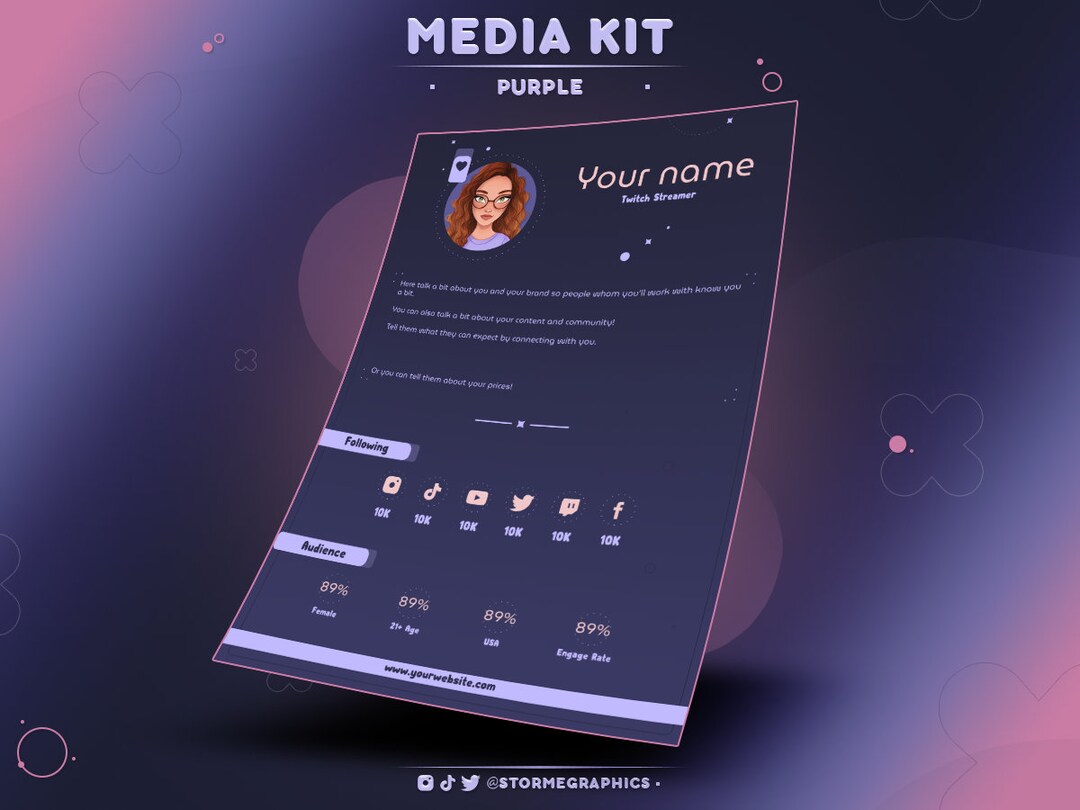 Media Kit Template for Content Creators, Streamers and Influencers ...