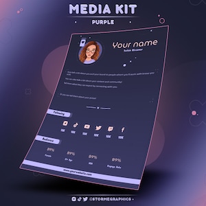 Purple Media Kit Template: Content Creator Press Kit - Etsy