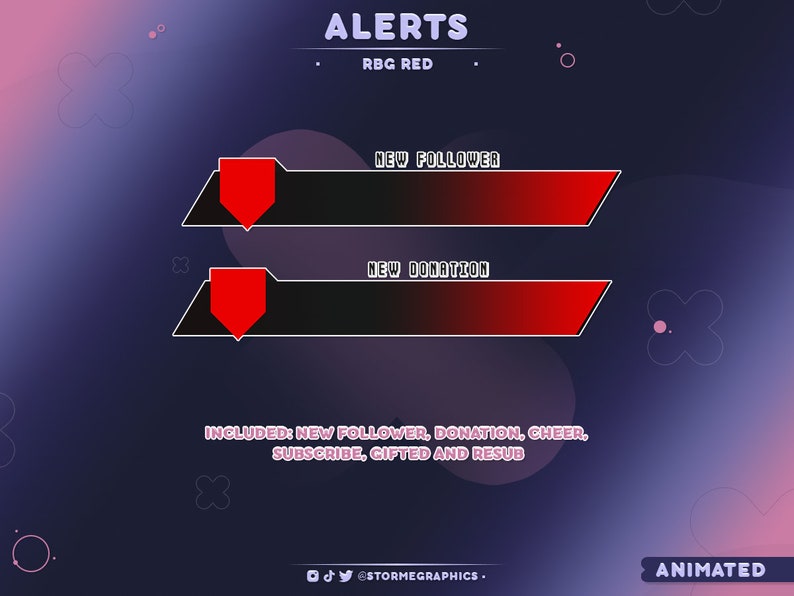 Gaming Animated Pack Black and Red Twitch Overlay RBG Stream Bundle ...
