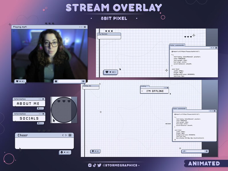 Animated 8bit Pixel Overlay Computer Stream Package - Etsy