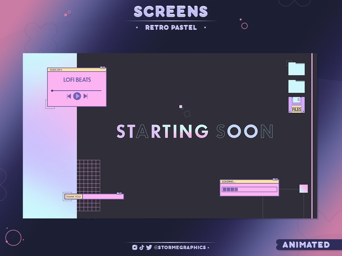 Animated 8bit Disk Overlay Computer Stream Package Windows Twitch Pack ...