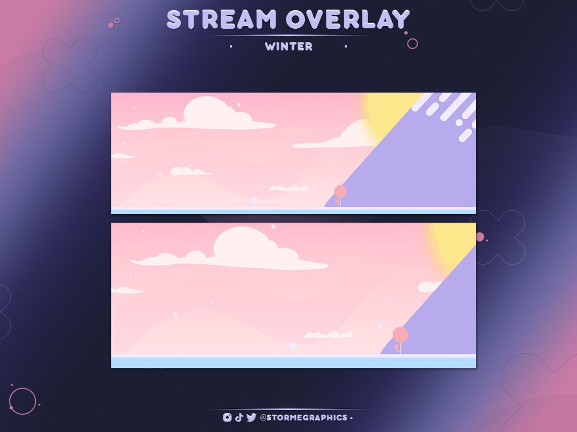 Animated Cute Winter Overlay Xmas Stream Package Christmas Twitch Pack ...