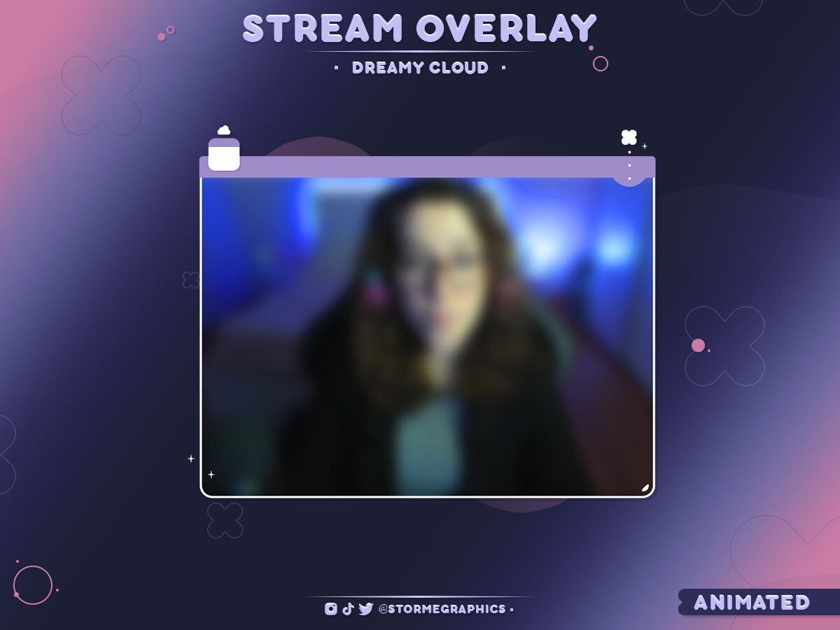 Animated Dreamy Cloud Overlay Dreaming Stream Package Dream Twitch Pack ...
