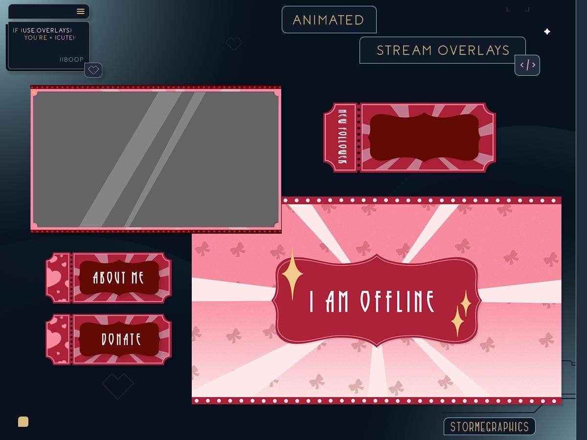 Pink Circus Animated Stream Package: Carnival Twitch Overlay - Etsy