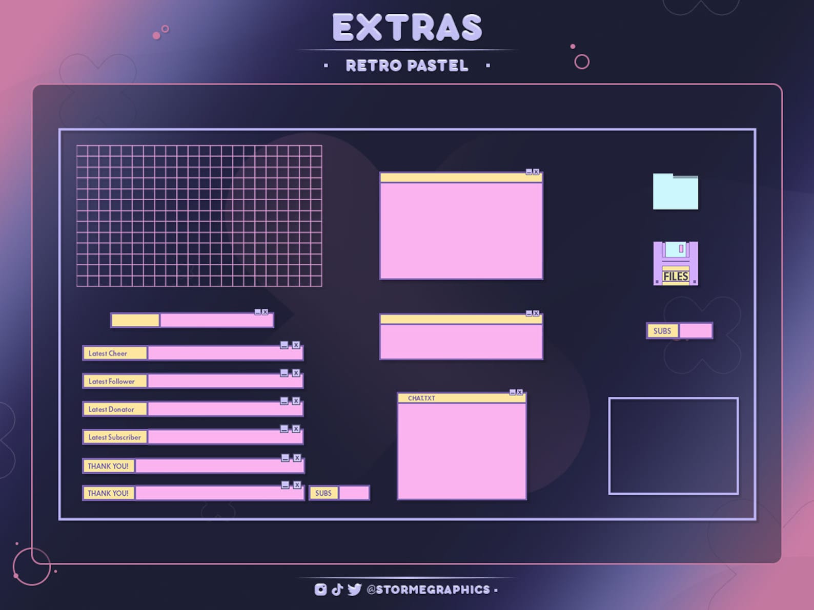 Animated 8bit Disk Overlay Computer Stream Package Windows Twitch Pack ...