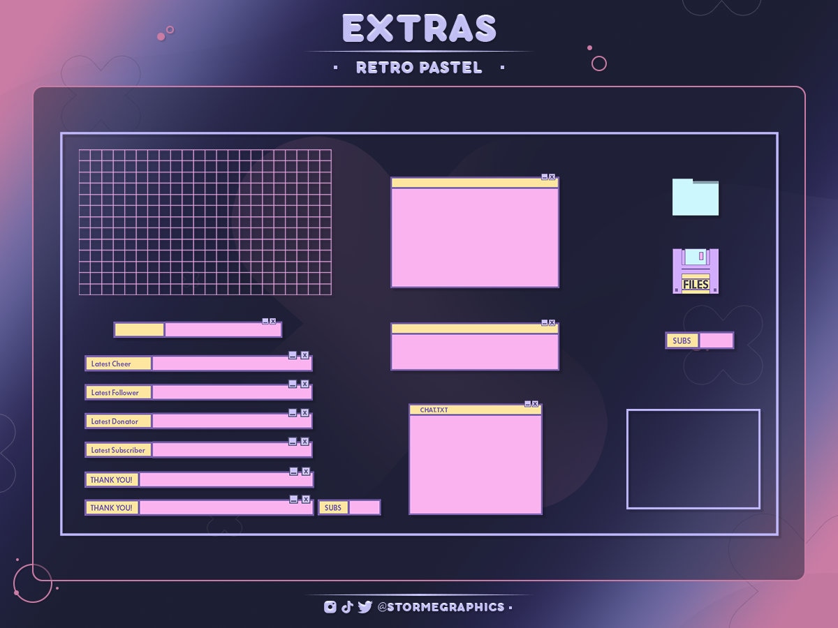 Animated 8bit Disk Overlay Computer Stream Package Windows Twitch Pack ...