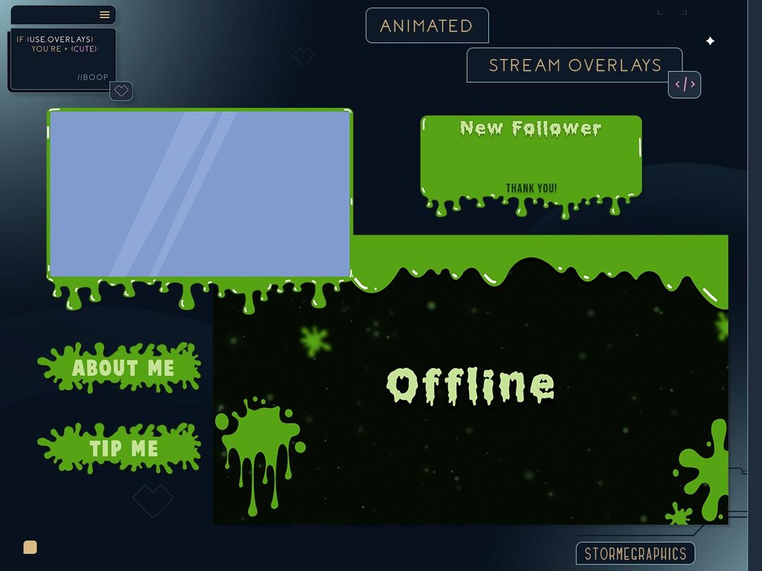 Animated Green Slime Overlay | Goo Stream Package | Muck Twitch Pack - Etsy