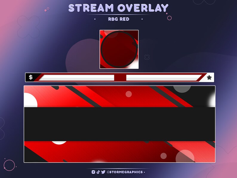 Gaming Animated Pack Black and Red Twitch Overlay RBG Stream Bundle ...