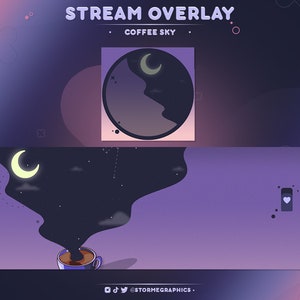 Animated Cosy Coffee Sky Overlay | Galaxy Stream Package | Celestial ...