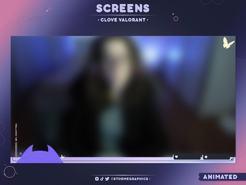 Animated Clove Valorant Stream Package: Butterfly LGBT+ Twitch Overlay ...