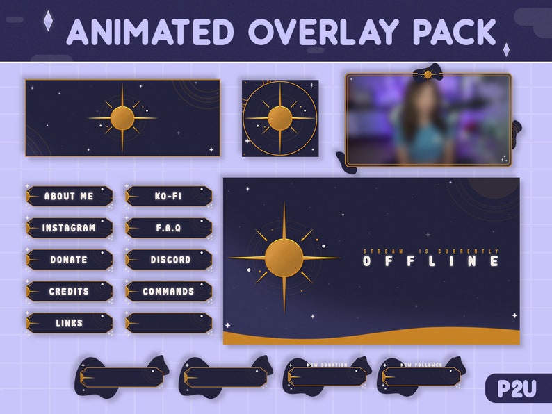 Animated Twitch Star Overlay Galaxy Stream Package - Etsy