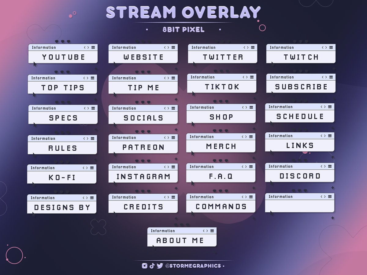 Animated 8bit Pixel Overlay Computer Stream Package - Etsy