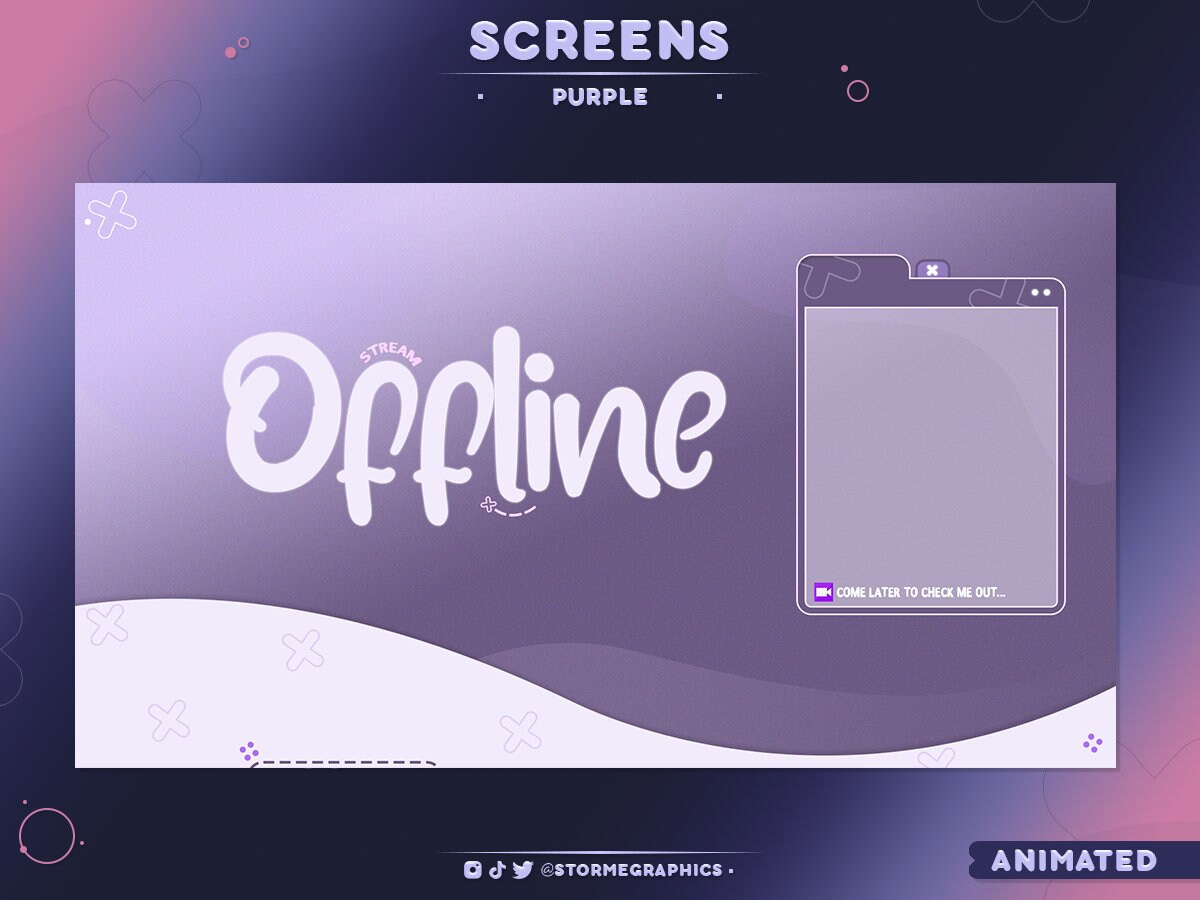 Animated Twitch Purple Overlay Windows 98 Stream Package Computer ...