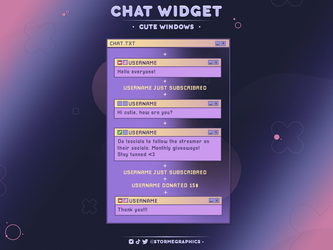 Retro Computer Sky Twitch Widget Chat Galaxy Streamelements Chat Celestial Twitch Chatbox With 