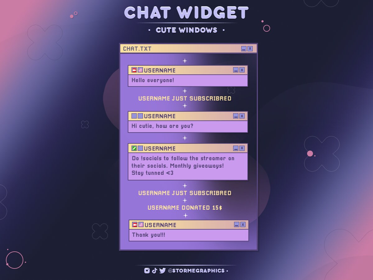 Retro Computer Sky Twitch Widget Chat Galaxy Streamelements Chat ...