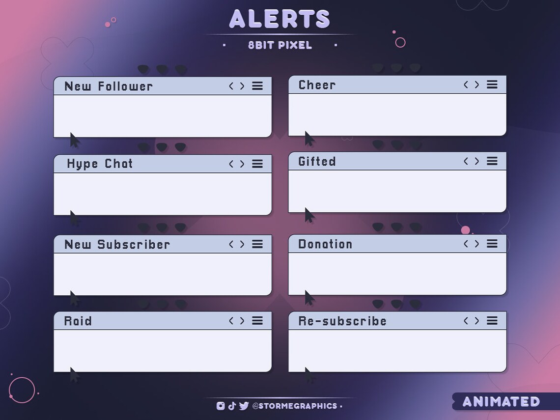 Animated 8bit Pixel Overlay Computer Stream Package Programer Twitch ...