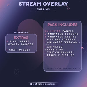 Animated 8bit Pixel Overlay | Computer Stream Package | Programer ...