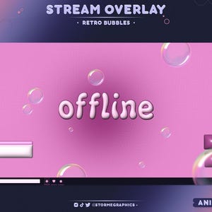 Animated Retro Bubbles Overlay | Sparkle Bubbly Stream Package | Cute ...