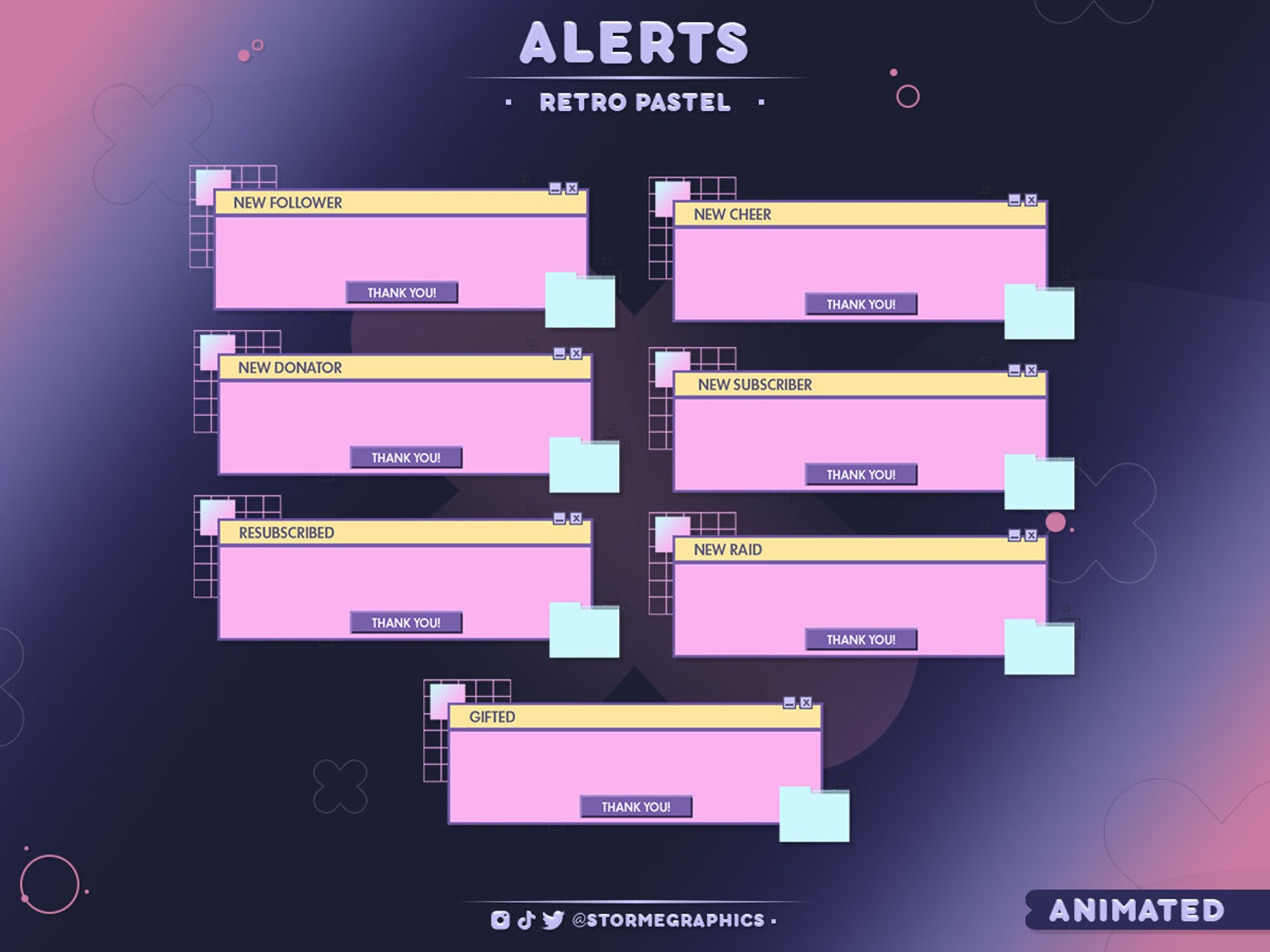 Animated 8bit Disk Overlay Computer Stream Package Windows Twitch Pack ...