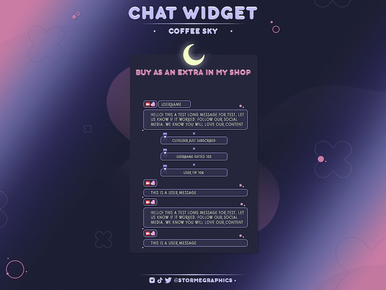 Cute Moon Twitch Widget Chat | Galaxy Streamelements Chat | Celestial ...
