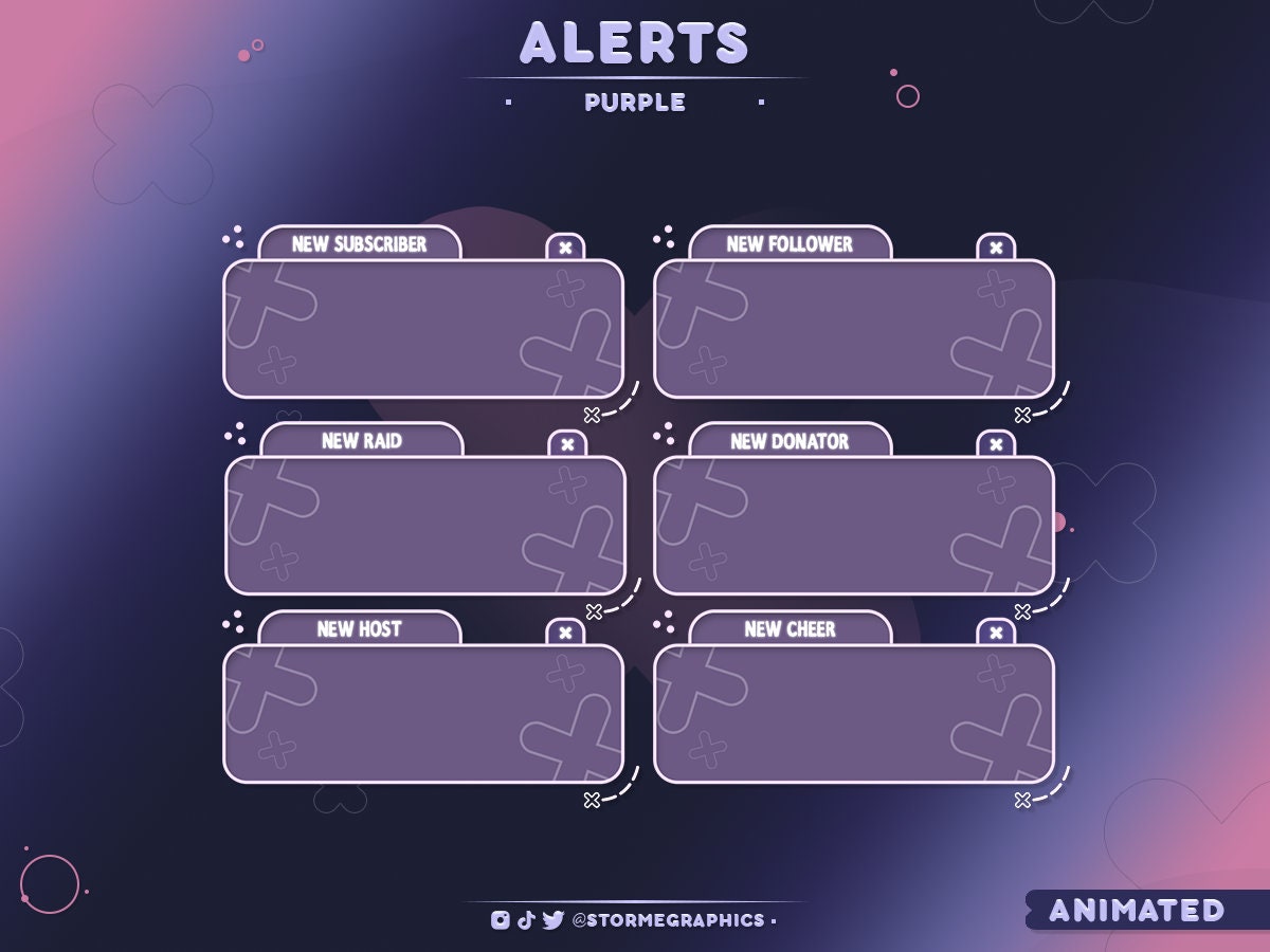Animated Twitch Purple Overlay Windows 98 Stream Package Computer ...