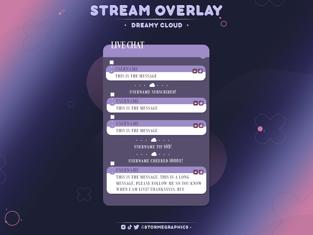 Dreamy Cloud Twitch Widget Chat | Computer Streamelements Chat | Dream ...
