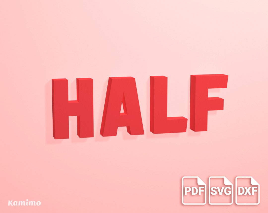 HALF 3D Alphabet Letters Papercraft - Digital Download, DIY Paper Model ...