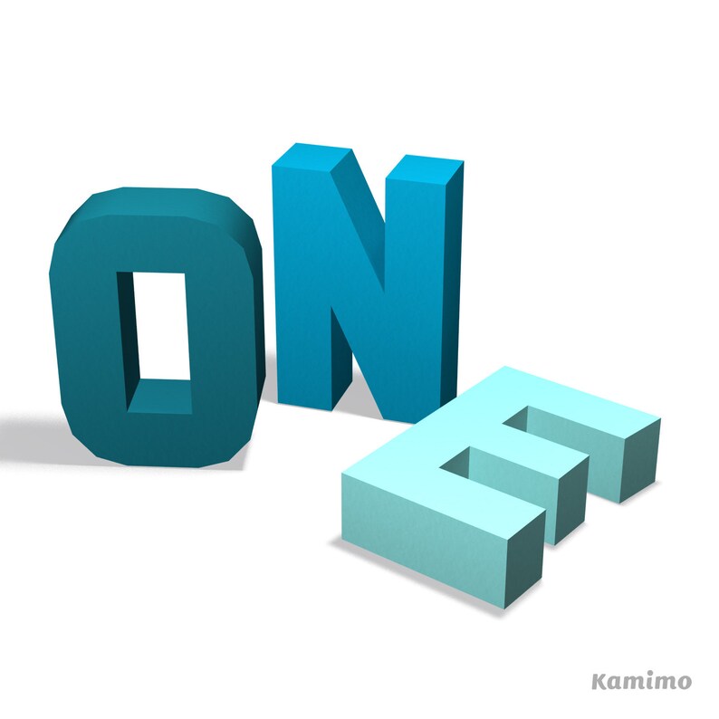 ONE 3D Alphabet Letters Papercraft - Digital Download, DIY Paper Model ...
