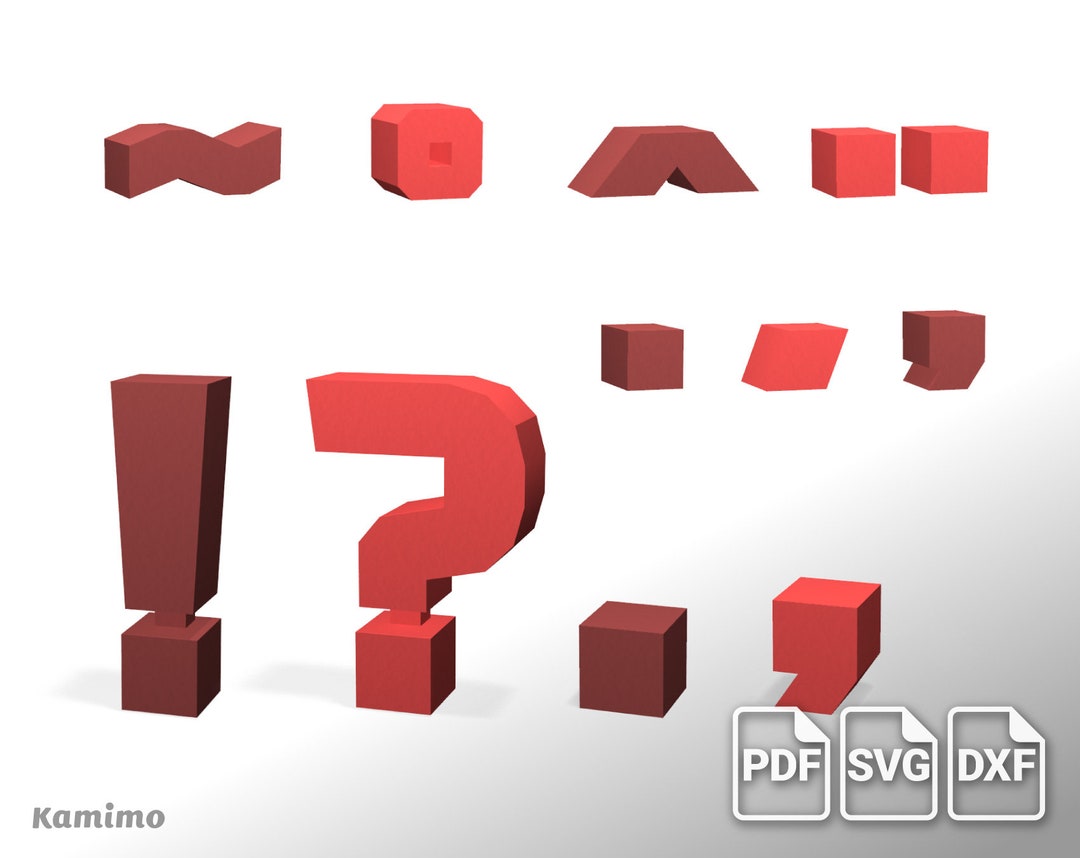 3D Accents and Marks Papercraft Pack - Digital Download, Pdf Printable ...