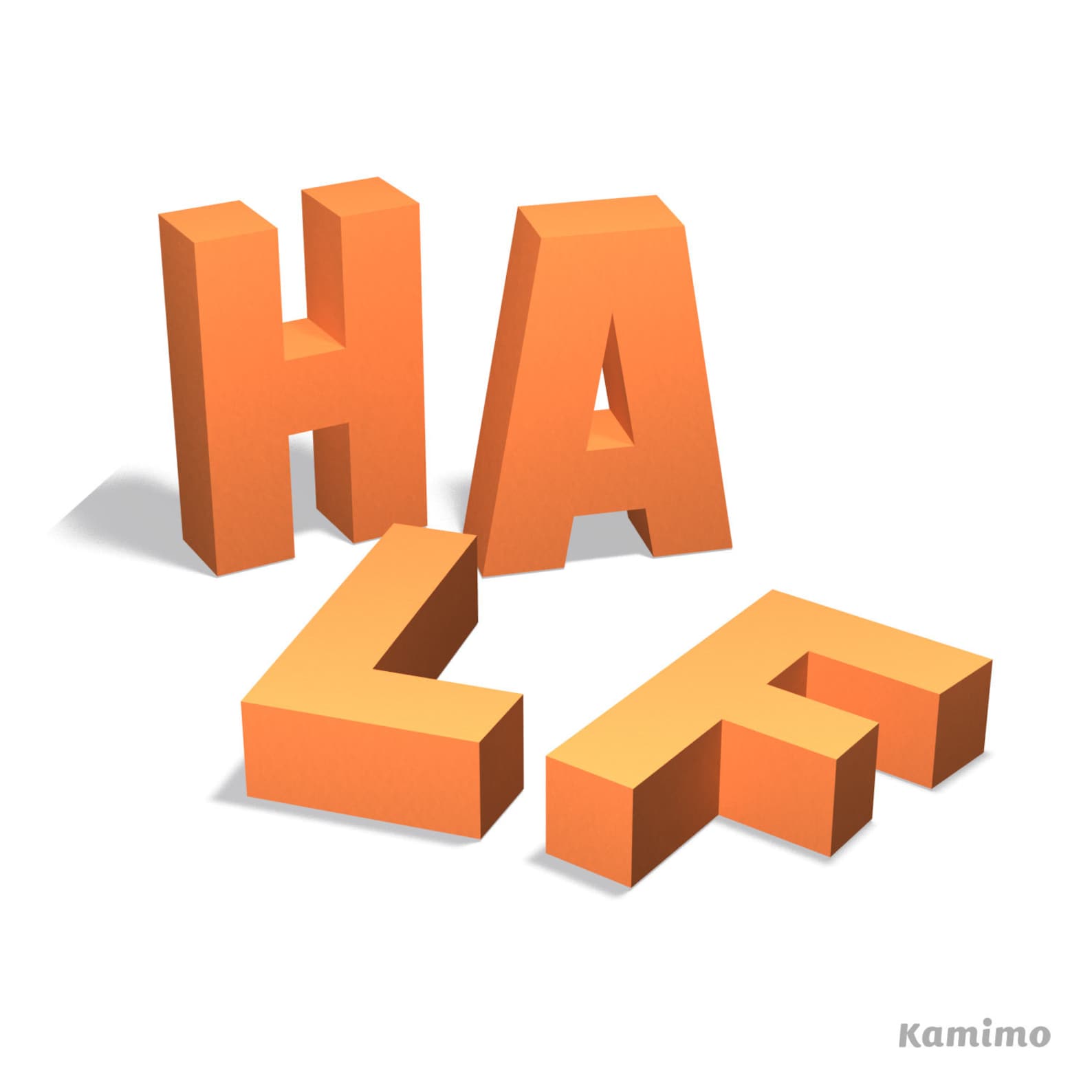 HALF 3D Alphabet Letters Papercraft - Digital Download, DIY Paper Model ...