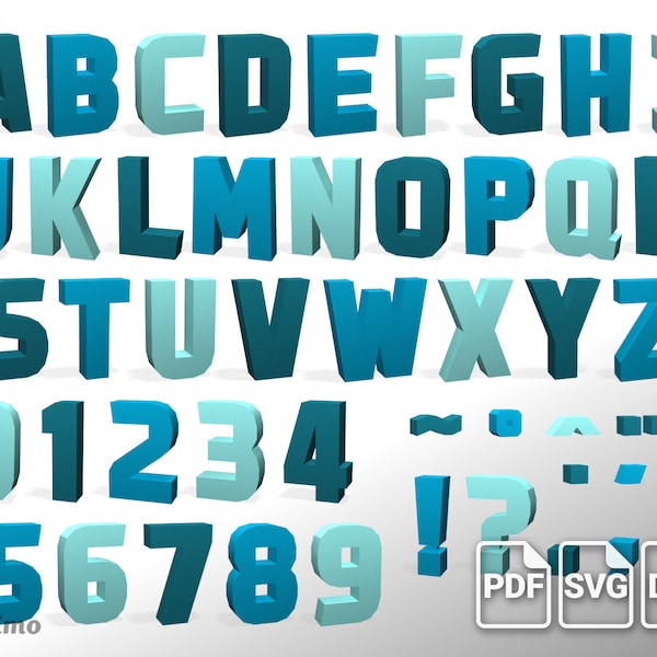 3d Number Template - Etsy