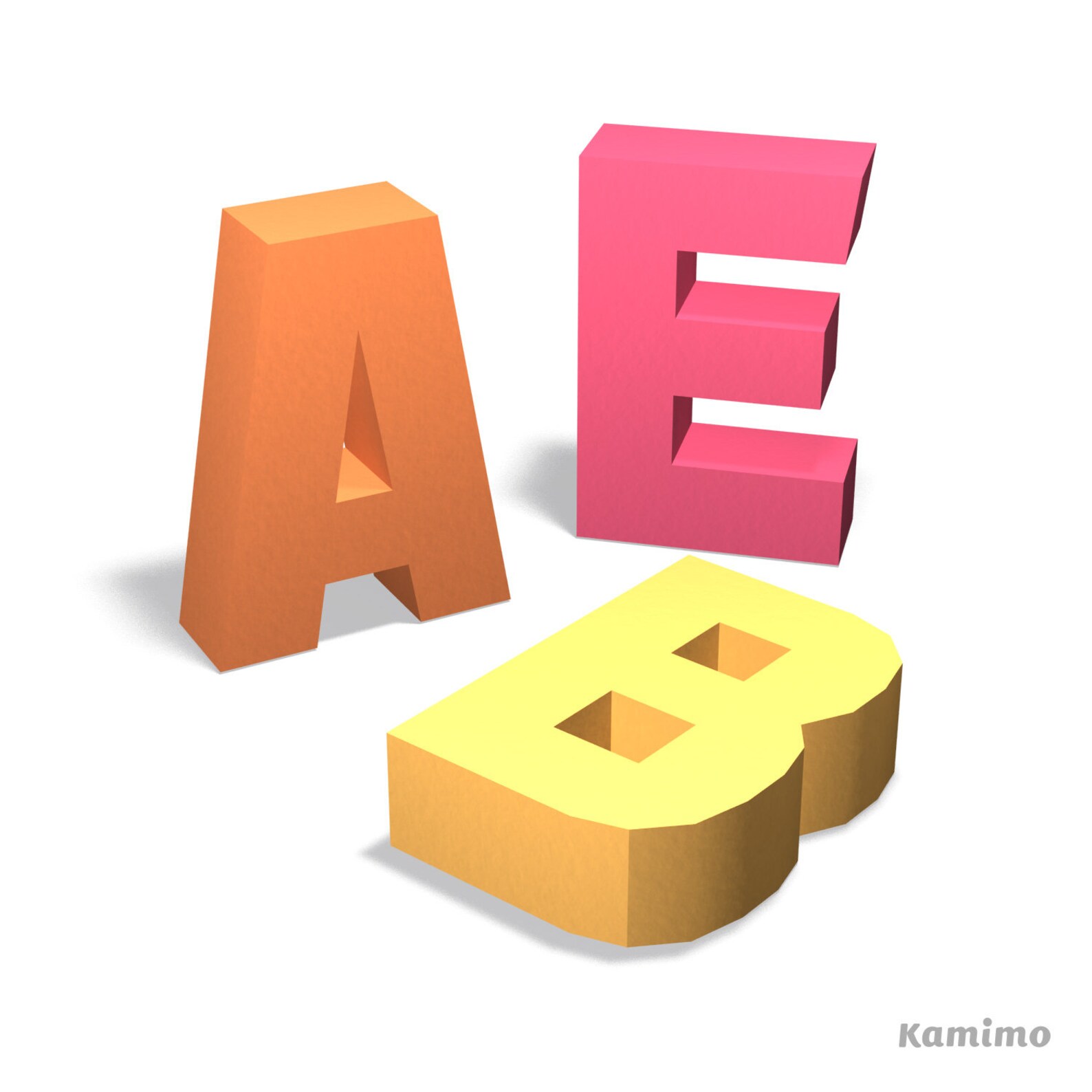3D Alphabet Letters, Accents and Marks and Numbers Papercraft Pack ...