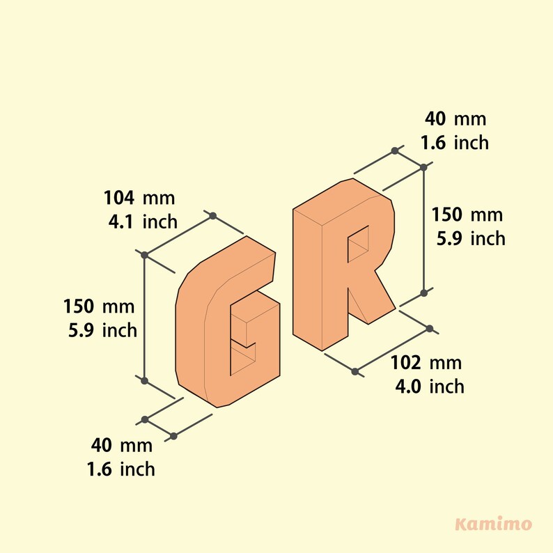 GIRL 3D Alphabet Letters Papercraft - Digital Download, DIY Paper Model ...