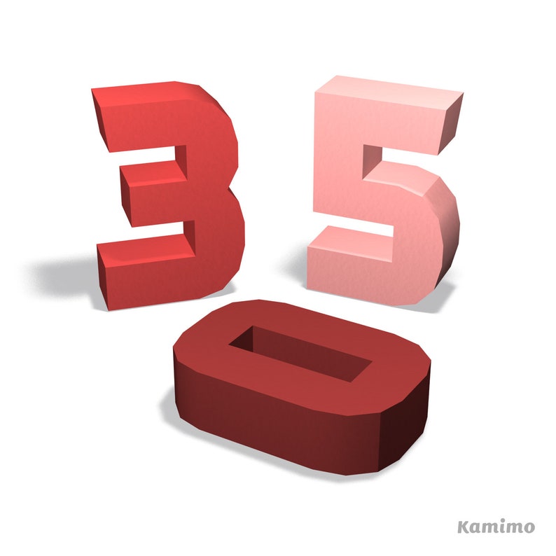 3D Alphabet Letters, Accents and Marks and Numbers Papercraft Pack ...