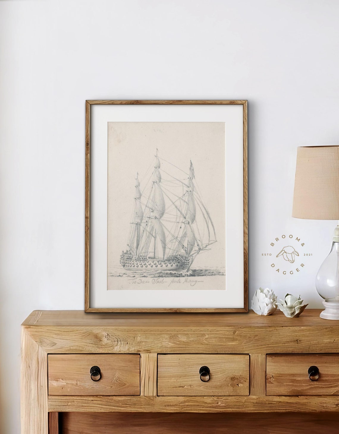 Barque Vintage Ship Art | Coastal Wall Art | Pirate Ship Art | Nautical ...