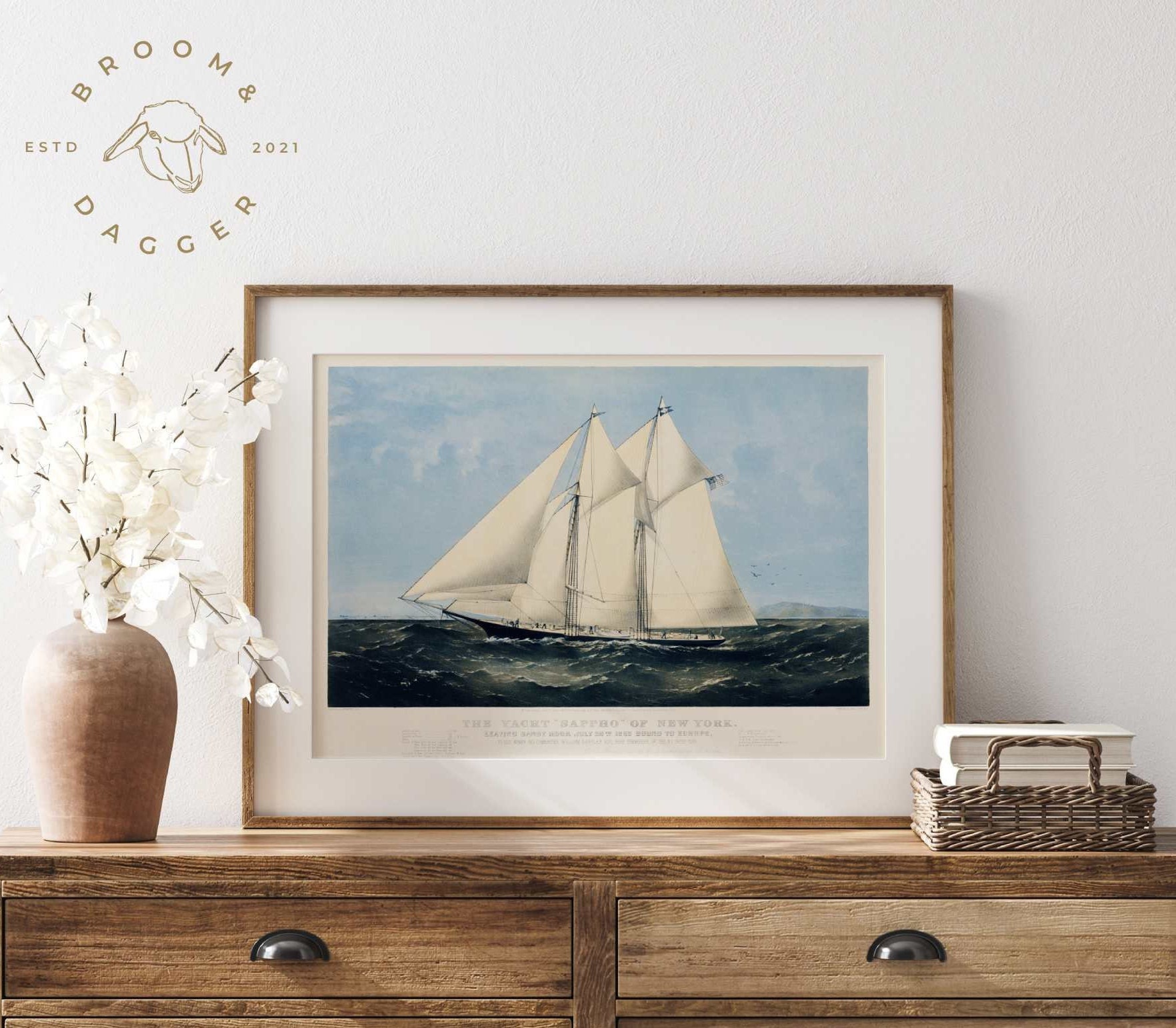 Vintage Ship Art | Ship Art Wall Art Printable | Coastal Wall Art ...